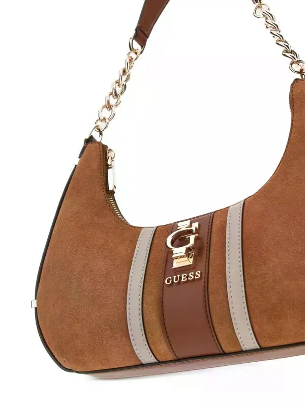Guess Mini Erenia Suede Shoulder Bag - Brown