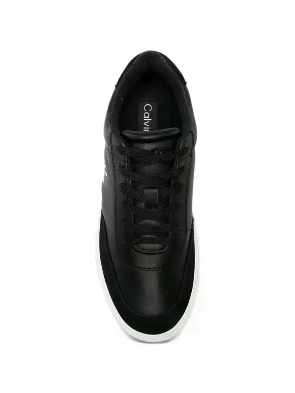 Calvin Klein Logo-embroidered Leather Sneakers