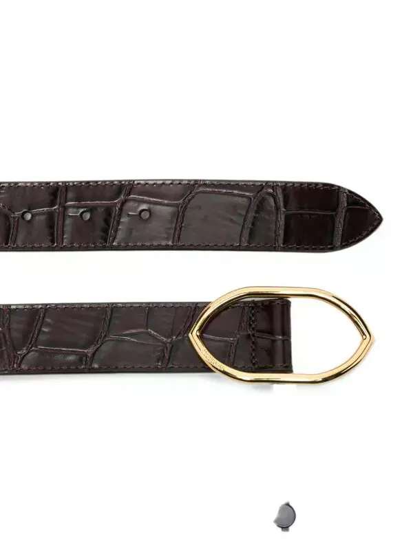 Jacquemus Calisson Croc-effect Leather Belt - Red