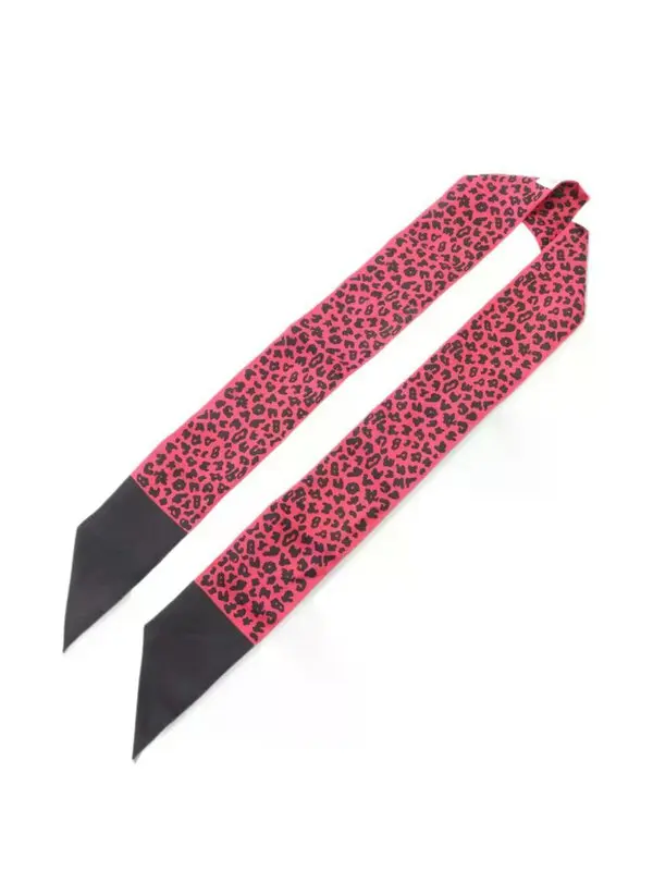 Dior 2010s Mitzah Leopard Ribbon Scarf