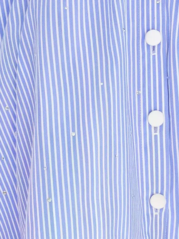 V:PM ATELIER Claudia Striped Crystal-embellished Top