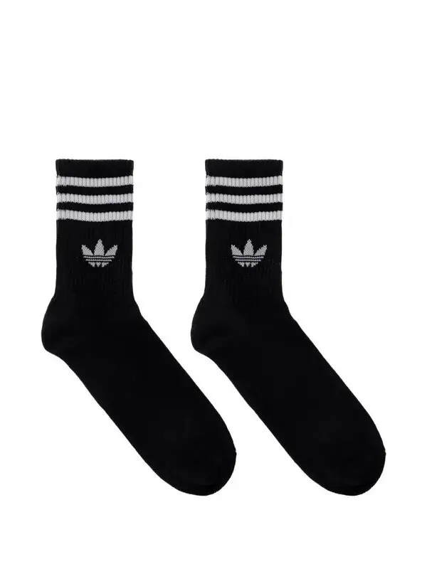 Adidas Trefoil Logo-embroidered Striped Socks Set
