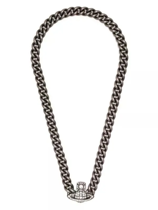 VIVIENNE WESTWOOD Crystal-embellished Orb Necklace - Silver