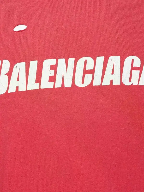 Balenciaga Unifit Logo-print Distressed T-shirt