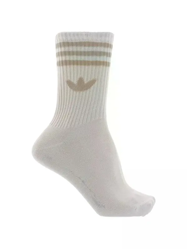Adidas Logo-embroidered Striped Socks
