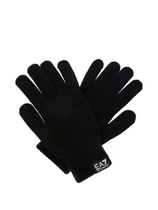 EA7 Logo-patch Knit Gloves