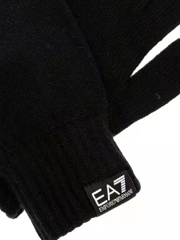 EA7 Logo-patch Knit Gloves
