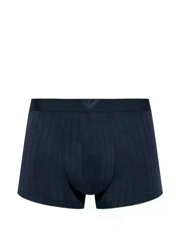 Emporio Armani Ribbed Modal Jersey Trunk With An Elasticated Waistband - Blue