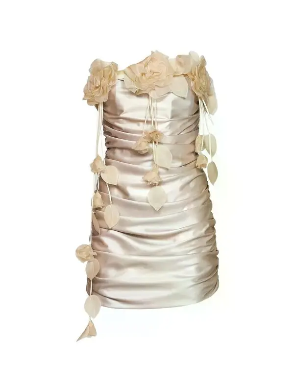 Giuseppe Di Morabito Floral-embellished Draped Dress - Neutrals