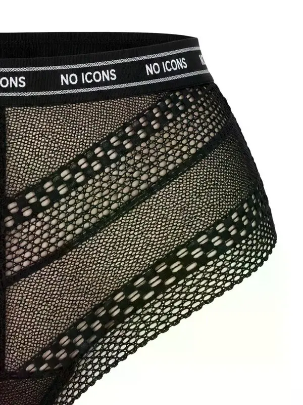 Chantelle Mesh-panelled Logo-waistband Briefs - Black