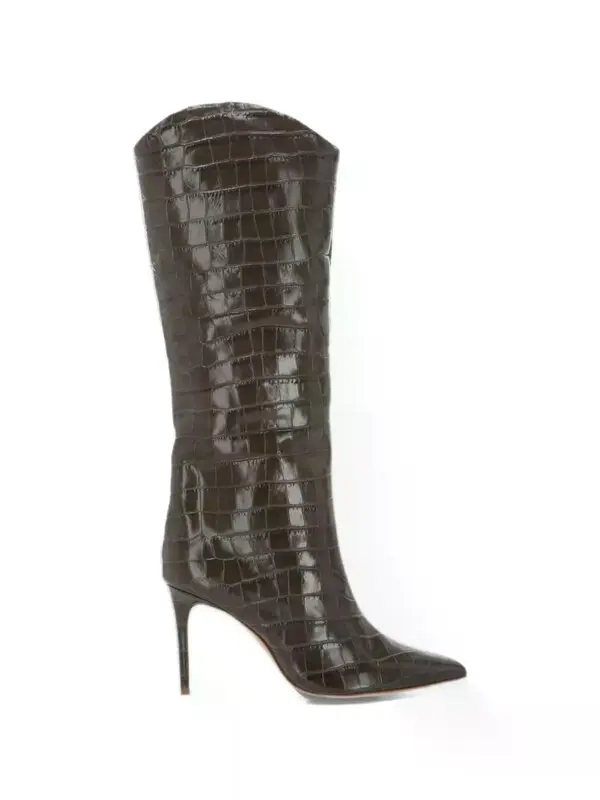Schutz Maryana Croc-effect Pointed-toe Boots