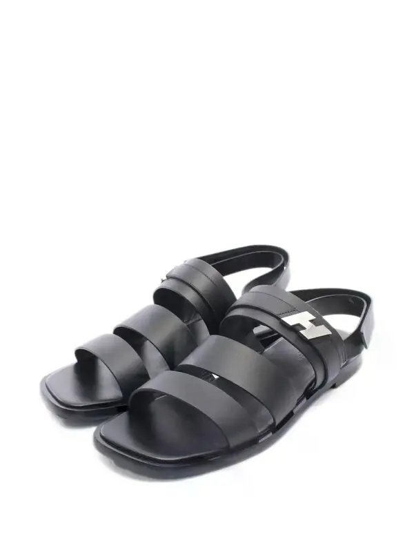 Hermès 2010s Mikey Leather Sandals - Black