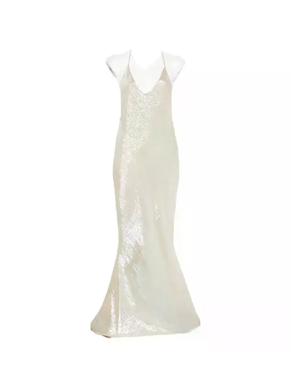 TOM FORD Metallic-effect Backless Maxi Dress - Neutrals