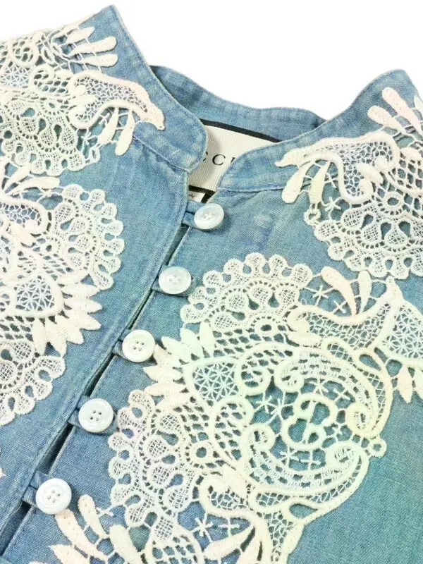 Gucci 2010s Lace Denim Mini Dress