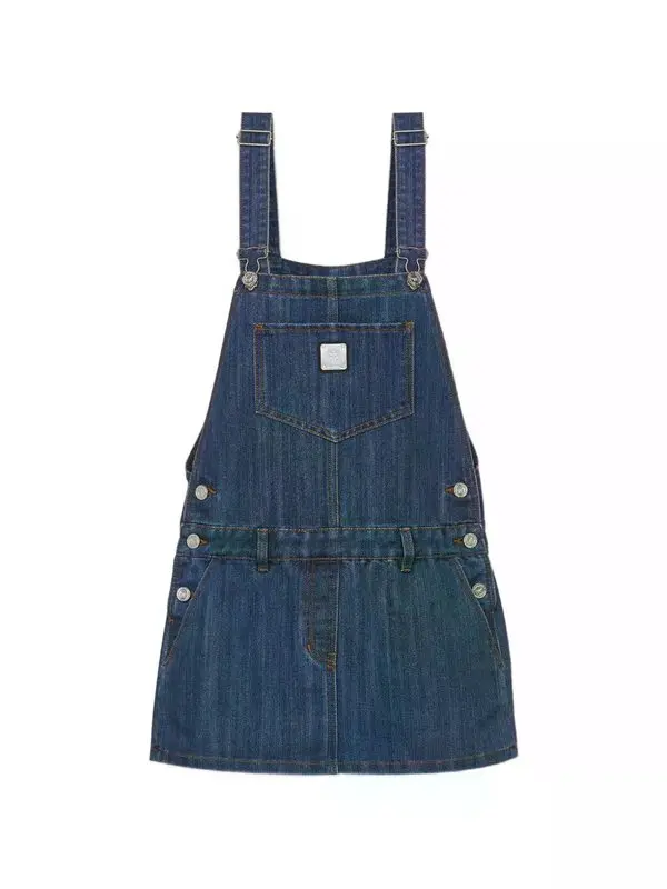 Mcm Washed-denim Pinafore Mini Dress