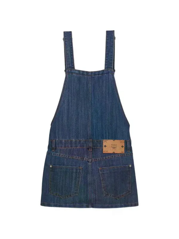 Mcm Washed-denim Pinafore Mini Dress