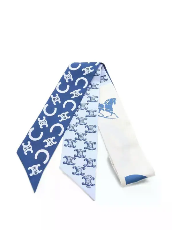 Celine 2010s Triomphe Silk Scarf