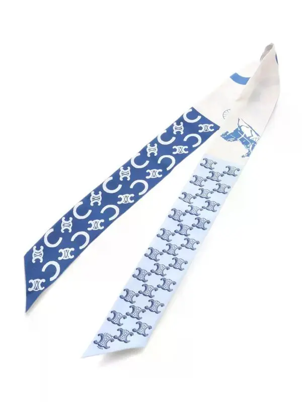 Celine 2010s Triomphe Silk Scarf