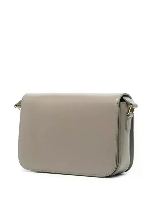Celine 2026 Classique Shiny Calfskin Triomphe Crossbody Bag