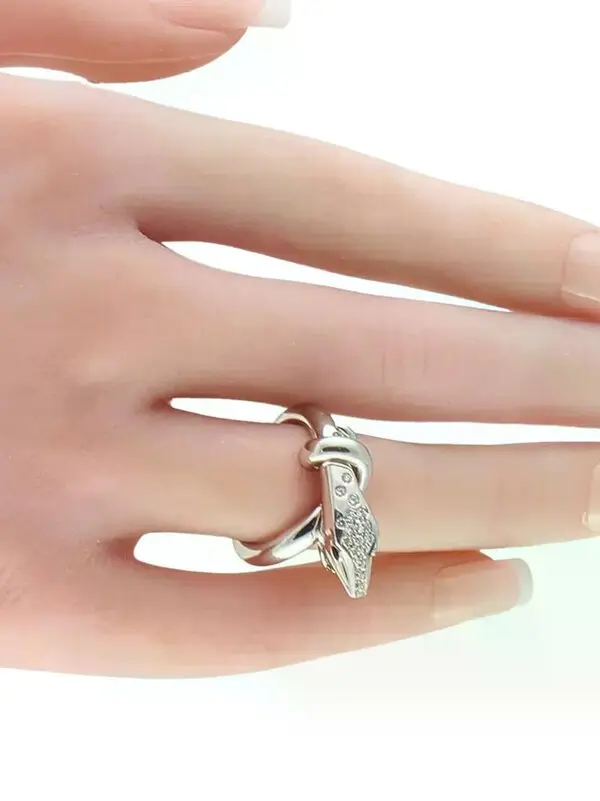 Boucheron Diamond Snake Ring - Silver