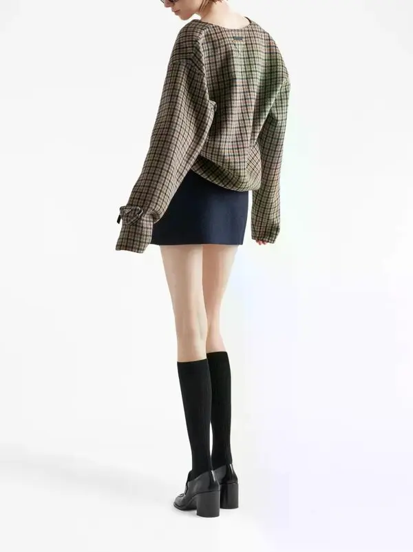 Prada Checked Cashgora Jumper