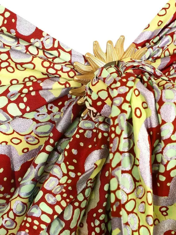 VLISCO DIALOGUES Bubble-print Midi Pareo Skirt