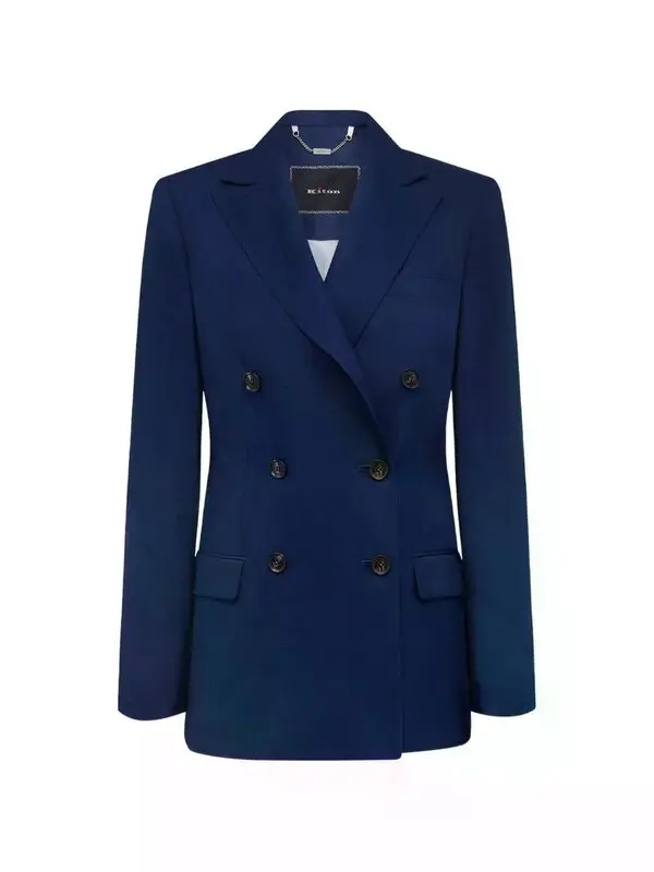 Kiton Double-breasted Peaked-lapel Blazer - Blue