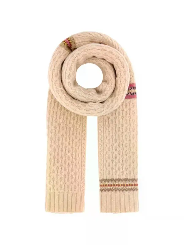 Stella McCartney Fair Isle Cable-knit Scarf - Neutrals