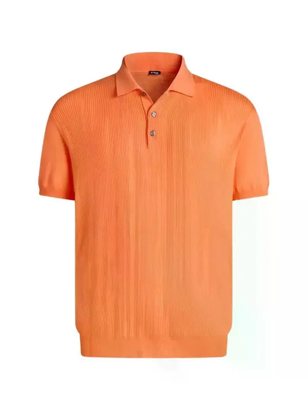 Kiton Ribbed Cotton Polo Shirt