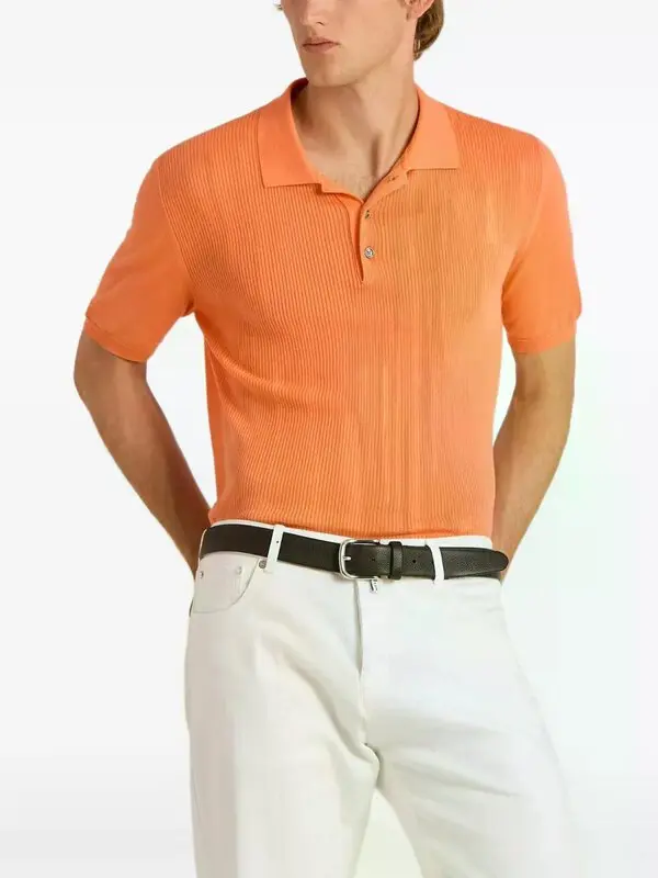 Kiton Ribbed Cotton Polo Shirt