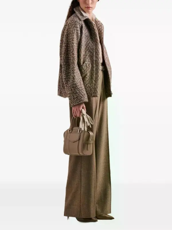 Kiton Herringbone-weave Cropped Coat