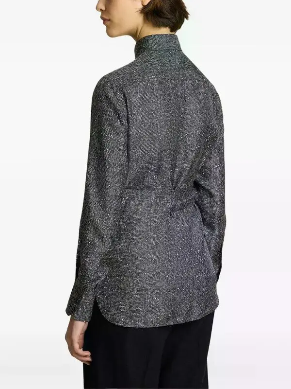 Kiton Lamé-effect Silk Shirt