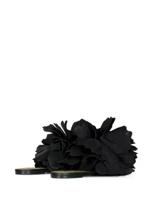 Givenchy Boudoir Flat Mules In Leather With Rose Petals