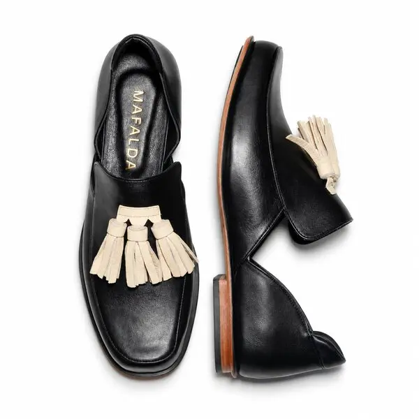 MAFALDA Loren Tassel Loafer - Black