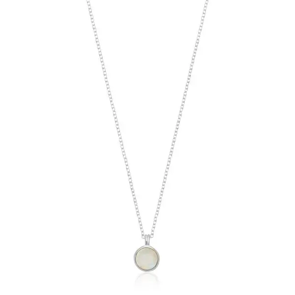 AUREE JEWELLERY Lulea Moonstone & Sterling Pendant Necklace - Silver