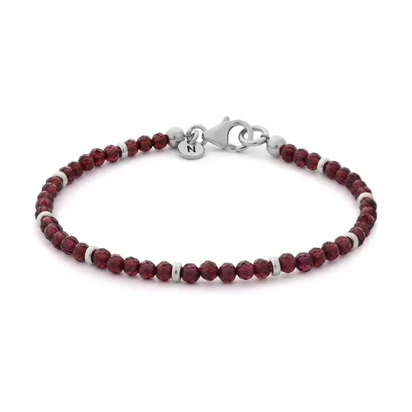 NELLOU JEWELLERY Garnet Orbit Bracelet January Sterling