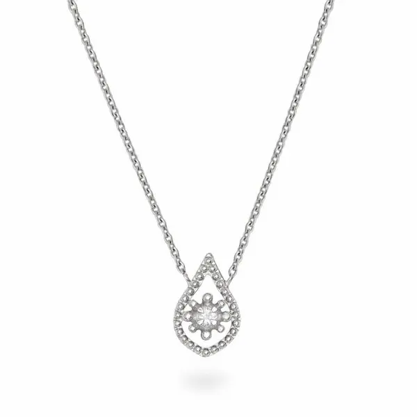 ZOHREH White Sapphire Paisley Teardrop Necklace Sterling - Silver