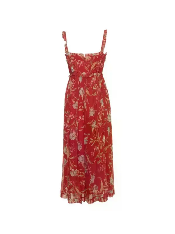 Zimmermann Corsair Iris Lace-up Jumpsuit - Red
