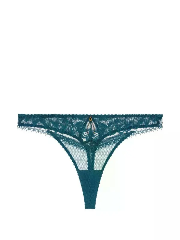 AUBADE Flawless Love Lace-trim Thong - Blue