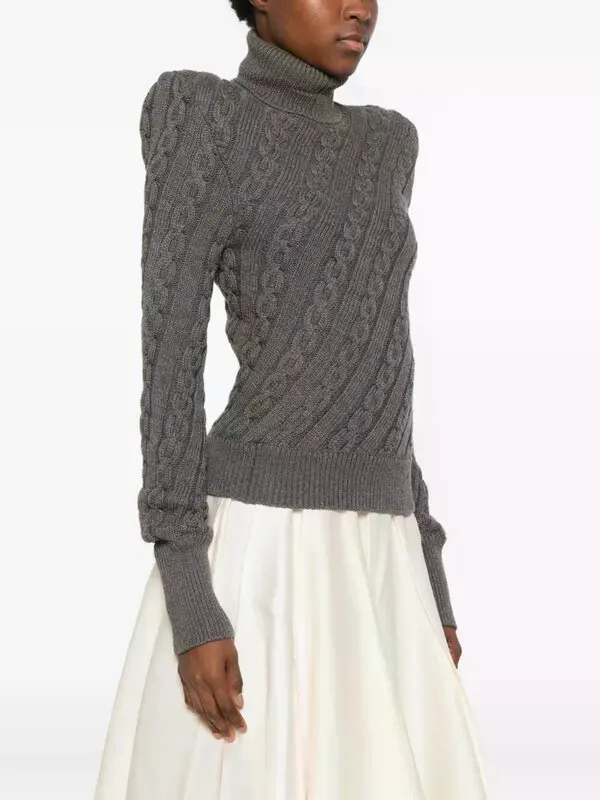 Matieres Fecales Cable-knit Padded-shoulder Sweater