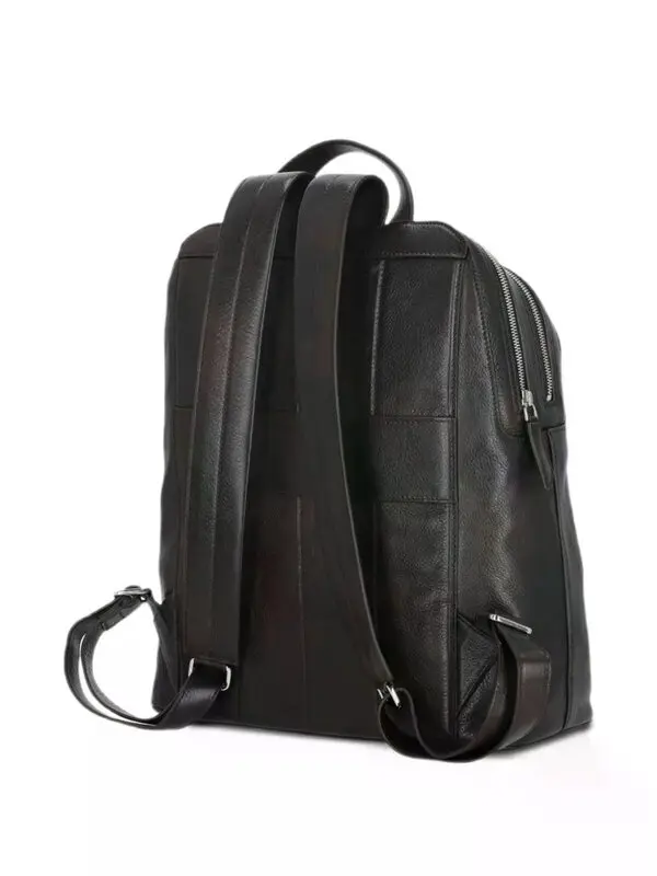 Orciani Work Lagoon Grained Leather Backpack