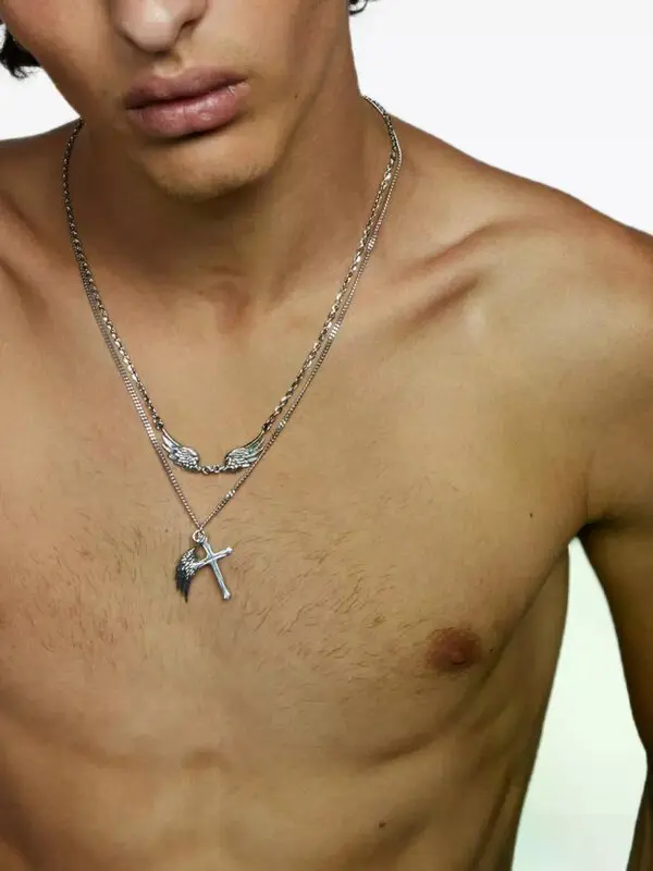 Emanuele Bicocchi Ala + Wing-pendant Cross Necklace