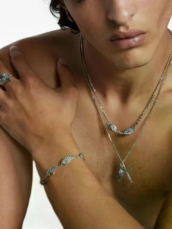 Emanuele Bicocchi Ala + Wing-pendant Cross Necklace