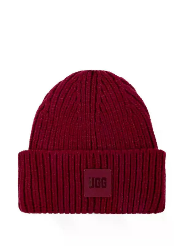UGG Logo-patch Chunky-knit Beanie Hat