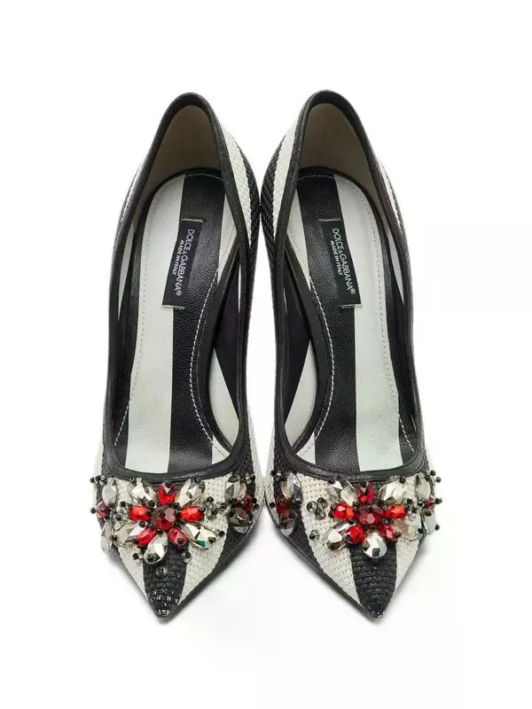 Dolce & Gabbana Jewel-brooch Pointed-toe Pumps