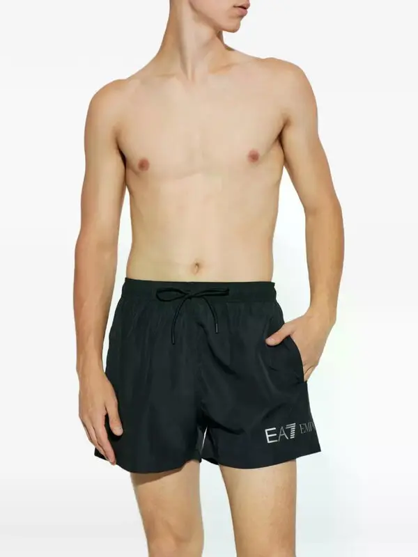 EA7 Logo-print Drawstring Swim Shorts