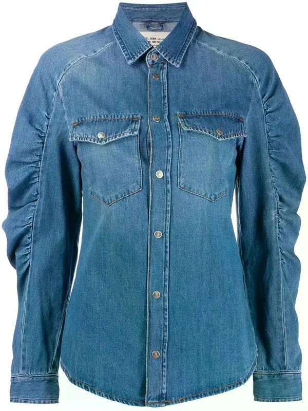 DIESEL® Gathered Sleeve Button-up Shirt