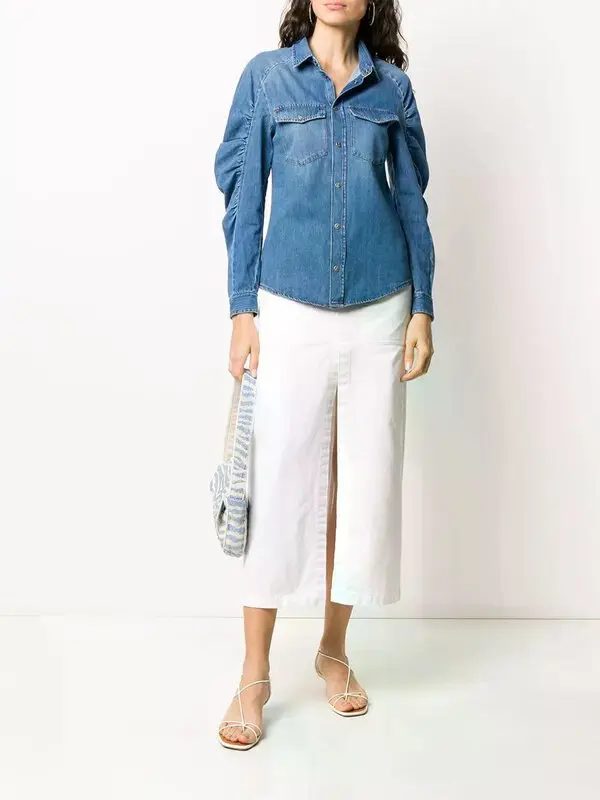 DIESEL® Gathered Sleeve Button-up Shirt