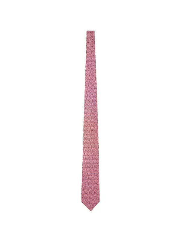 FERRAGAMO Gancini-print Tie - Red