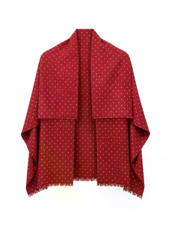 BENETTON Polka-dot Frayed Scarf